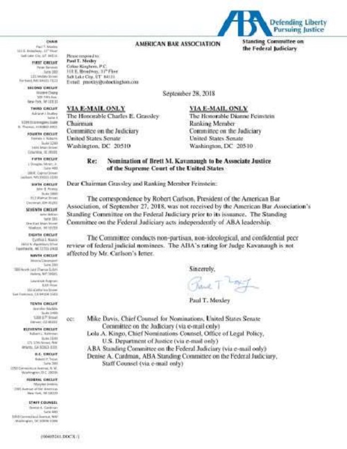 ABA letter | Ethics Alarms